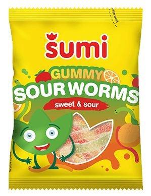 BONBONI ŠUMI SOUR WORMS 90G - NOVOLUX
