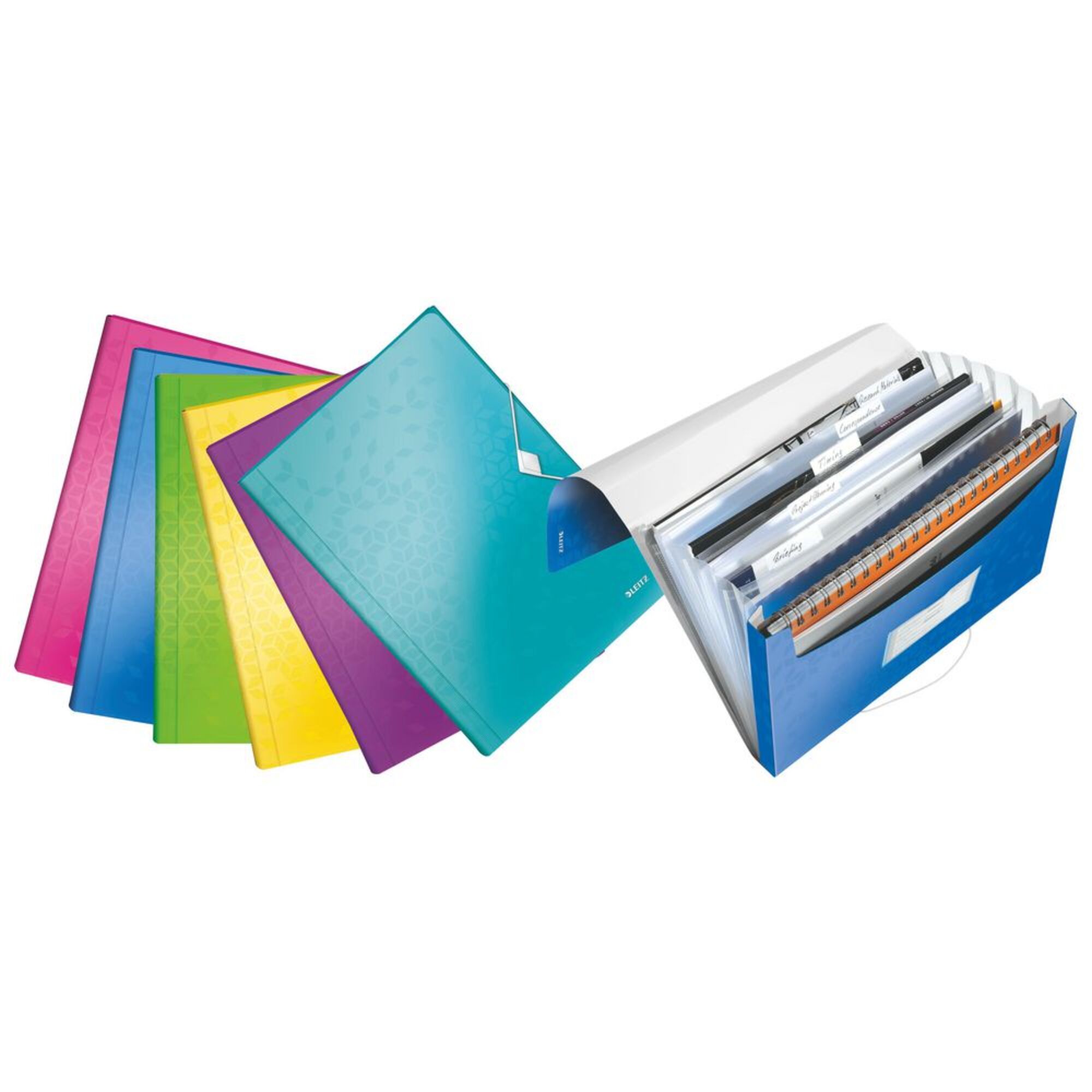 MAPA HARMONIKA A4 6 DELNA LEITZ WOW 4589 BARVE - NOVOLUX