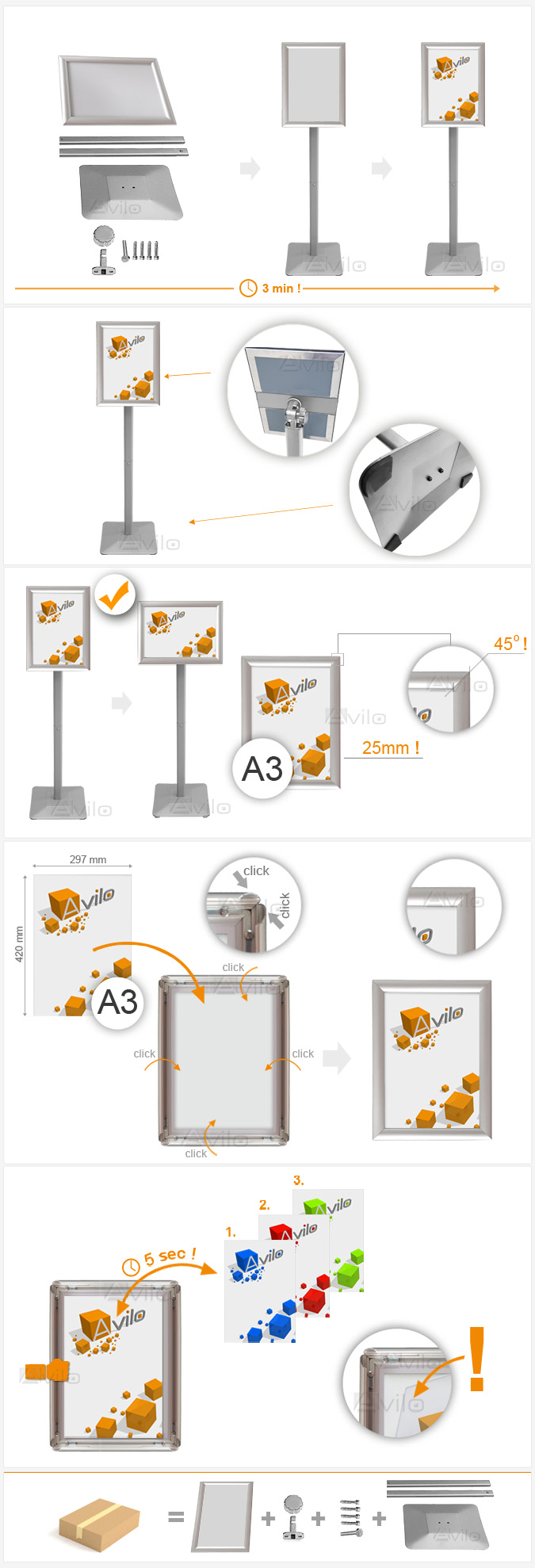 STOJALO INFORMACIJSKO AVILO A3 - NOVOLUX
